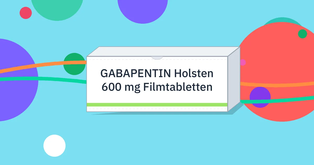 Symbolbild: Packung mit der Aufschrift GABAPENTIN Holsten 600 mg Filmtabletten (PZN 13248256) – Verfügbarkeit und Bezug in Apotheken in Frankfurt am Main