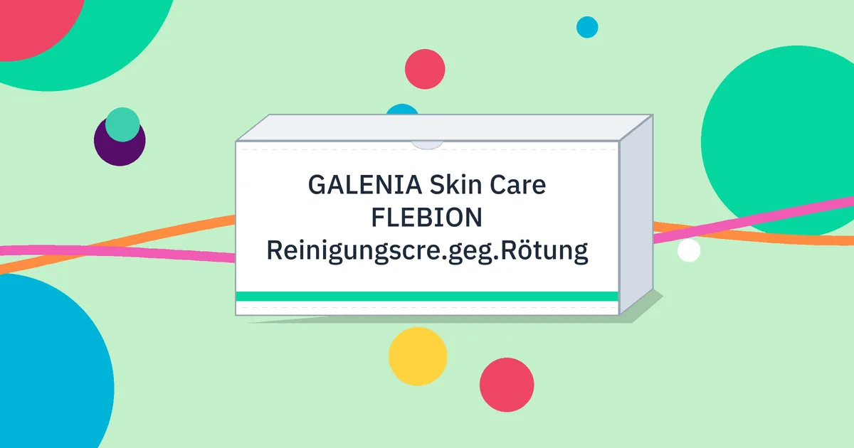 Symbolbild: Packung mit der Aufschrift GALENIA Skin Care FLEBION Reinigungscre.geg.Rötung (PZN 17511578) – Verfügbarkeit und Bezug in Apotheken in Frankfurt am Main