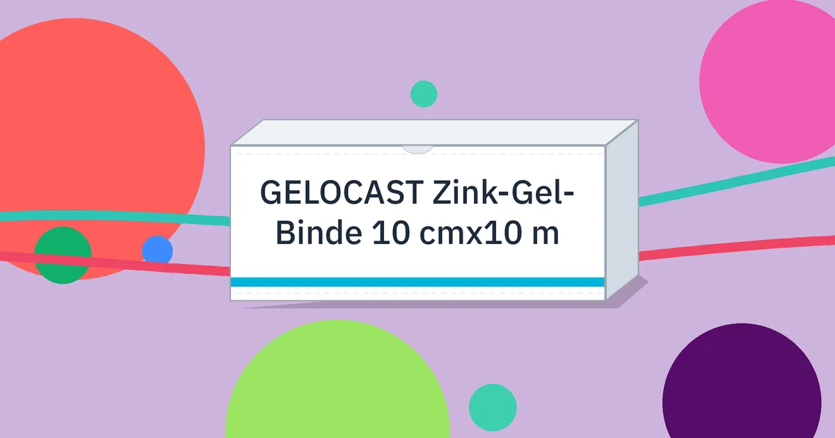 Symbolbild: Packung mit der Aufschrift GELOCAST Zink-Gel-Binde 10 cmx10 m (PZN 15316482) – Verfügbarkeit und Bezug in Apotheken in Frankfurt am Main