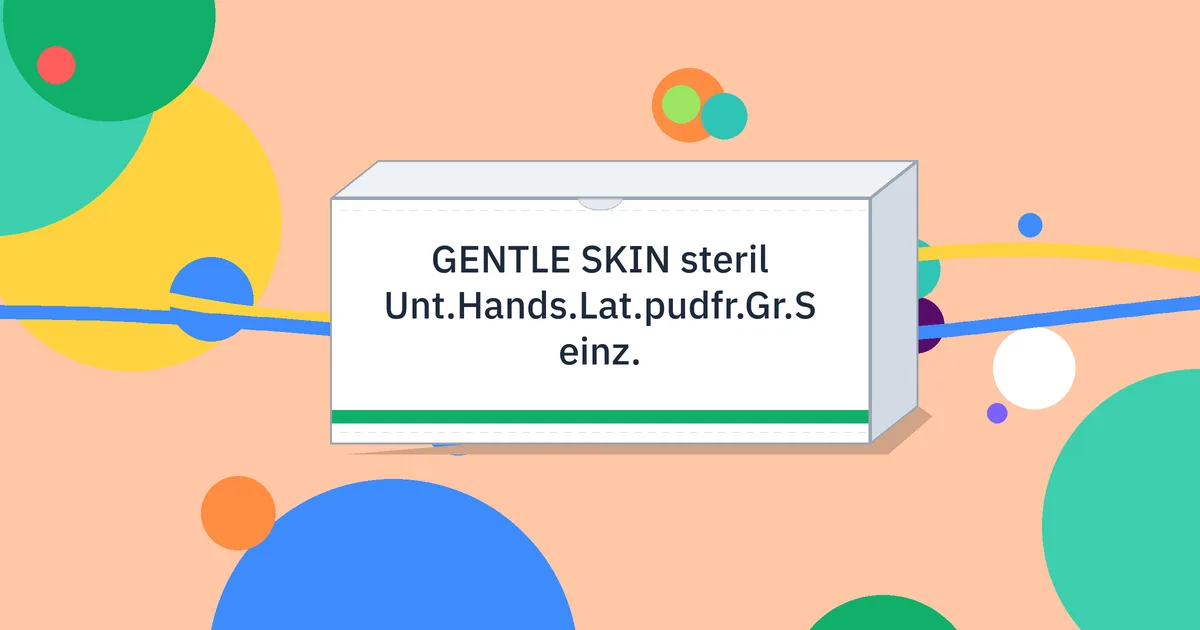 Symbolbild: Packung mit der Aufschrift GENTLE SKIN steril Unt.Hands.Lat.pudfr.Gr.S einz. (PZN 06402811) – Verfügbarkeit und Bezug in Apotheken in Frankfurt am Main