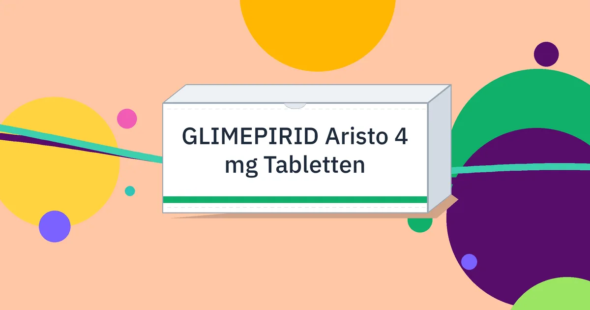 Symbolbild: Packung mit der Aufschrift GLIMEPIRID Aristo 4 mg Tabletten (PZN 07052170) – Verfügbarkeit und Bezug in Apotheken in Frankfurt am Main