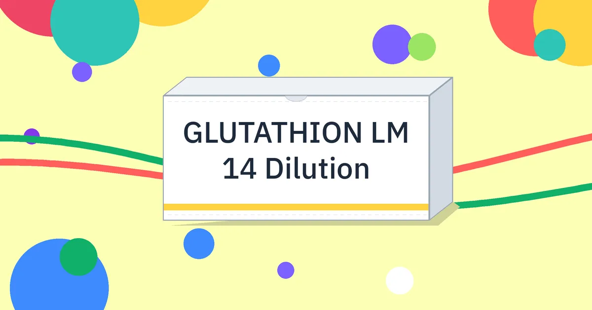 Symbolbild: Packung mit der Aufschrift GLUTATHION LM 14 Dilution (PZN 12879894) – Verfügbarkeit und Bezug in Apotheken in Frankfurt am Main