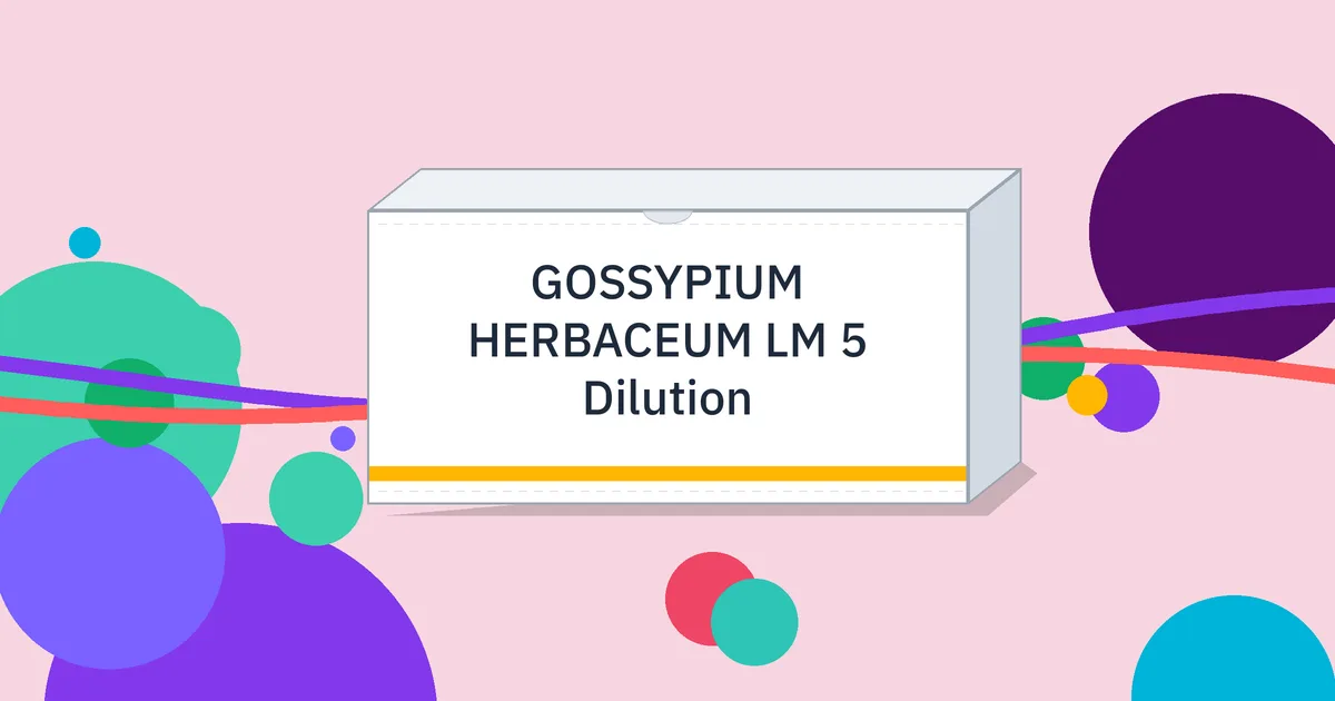 Symbolbild: Packung mit der Aufschrift GOSSYPIUM HERBACEUM LM 5 Dilution (PZN 13545511) – Verfügbarkeit und Bezug in Apotheken in Frankfurt am Main