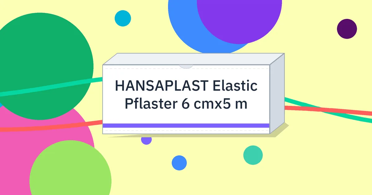 Symbolbild: Packung mit der Aufschrift HANSAPLAST Elastic Pflaster 6 cmx5 m (PZN 08882790) – Verfügbarkeit und Bezug in Apotheken in Frankfurt am Main