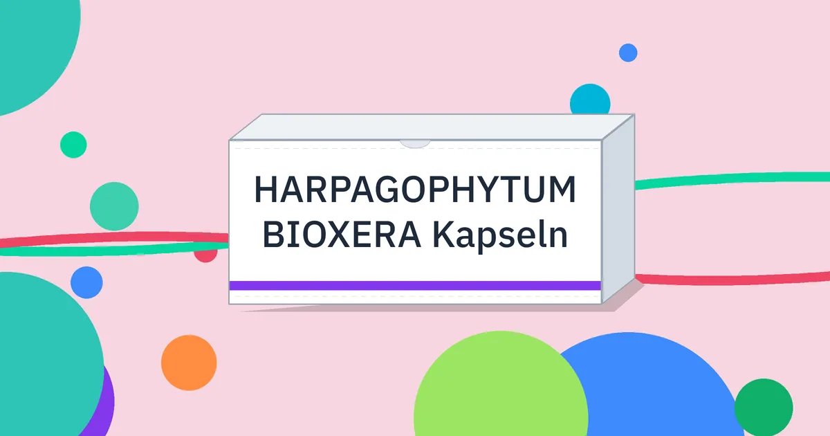 Symbolbild: Packung mit der Aufschrift HARPAGOPHYTUM BIOXERA Kapseln (PZN 08830770) – Verfügbarkeit und Bezug in Apotheken in Frankfurt am Main
