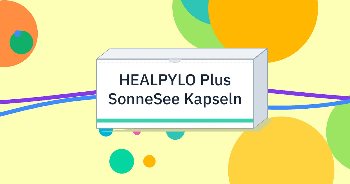 Symbolbild: Packung mit der Aufschrift HEALPYLO Plus SonneSee Kapseln (PZN 18084150) – Verfügbarkeit und Bezug in Apotheken in Frankfurt am Main