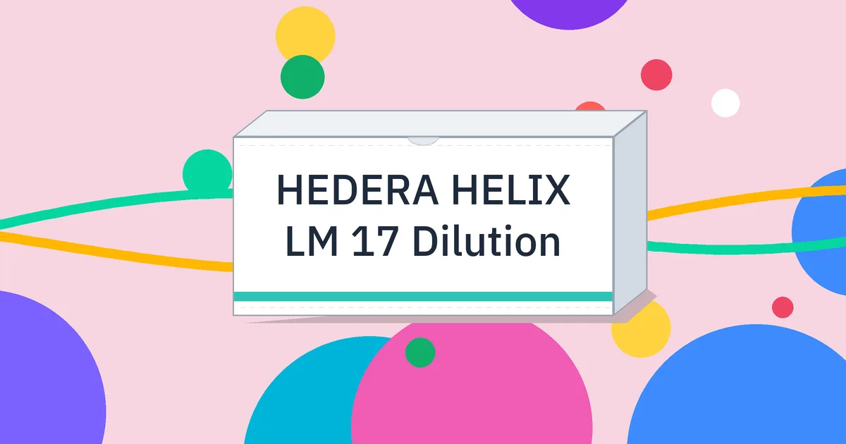 Symbolbild: Packung mit der Aufschrift HEDERA HELIX LM 17 Dilution (PZN 12885400) – Verfügbarkeit und Bezug in Apotheken in Frankfurt am Main