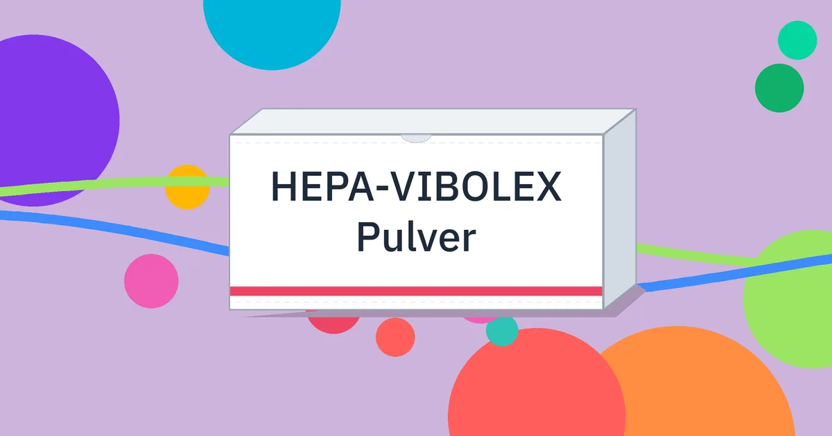 Symbolbild: Packung mit der Aufschrift HEPA-VIBOLEX Pulver (PZN 00327675) – Verfügbarkeit und Bezug in Apotheken in Frankfurt am Main
