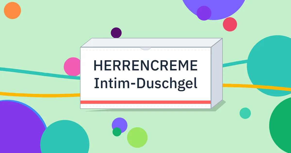 Symbolbild: Packung mit der Aufschrift HERRENCREME Intim-Duschgel (PZN 15505355) – Verfügbarkeit und Bezug in Apotheken in Frankfurt am Main