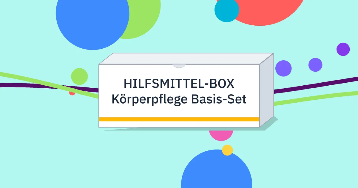 Symbolbild: Packung mit der Aufschrift HILFSMITTEL-BOX Körperpflege Basis-Set (PZN 14398727) – Verfügbarkeit und Bezug in Apotheken in Frankfurt am Main