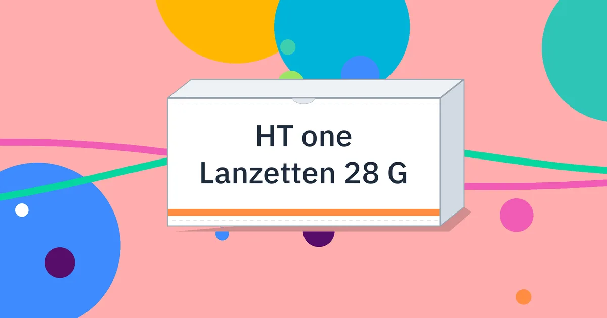 Symbolbild: Packung mit der Aufschrift HT one Lanzetten 28 G (PZN 10541903) – Verfügbarkeit und Bezug in Apotheken in Frankfurt am Main