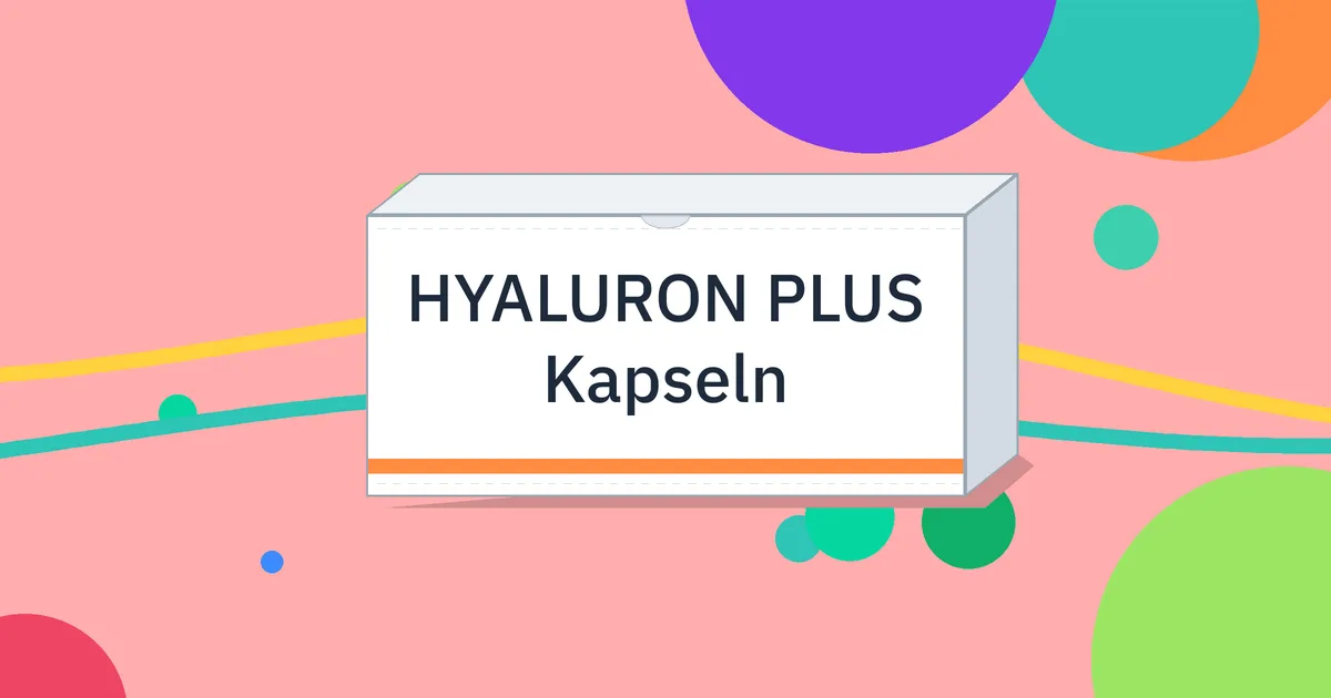 Symbolbild: Packung mit der Aufschrift HYALURON PLUS Kapseln (PZN 19958800) – Verfügbarkeit und Bezug in Apotheken in Frankfurt am Main