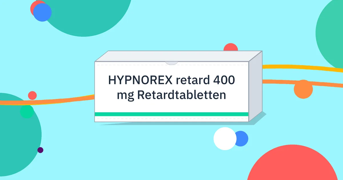 Symbolbild: Packung mit der Aufschrift HYPNOREX retard 400 mg Retardtabletten (PZN 09534631) – Verfügbarkeit und Bezug in Apotheken in Frankfurt am Main