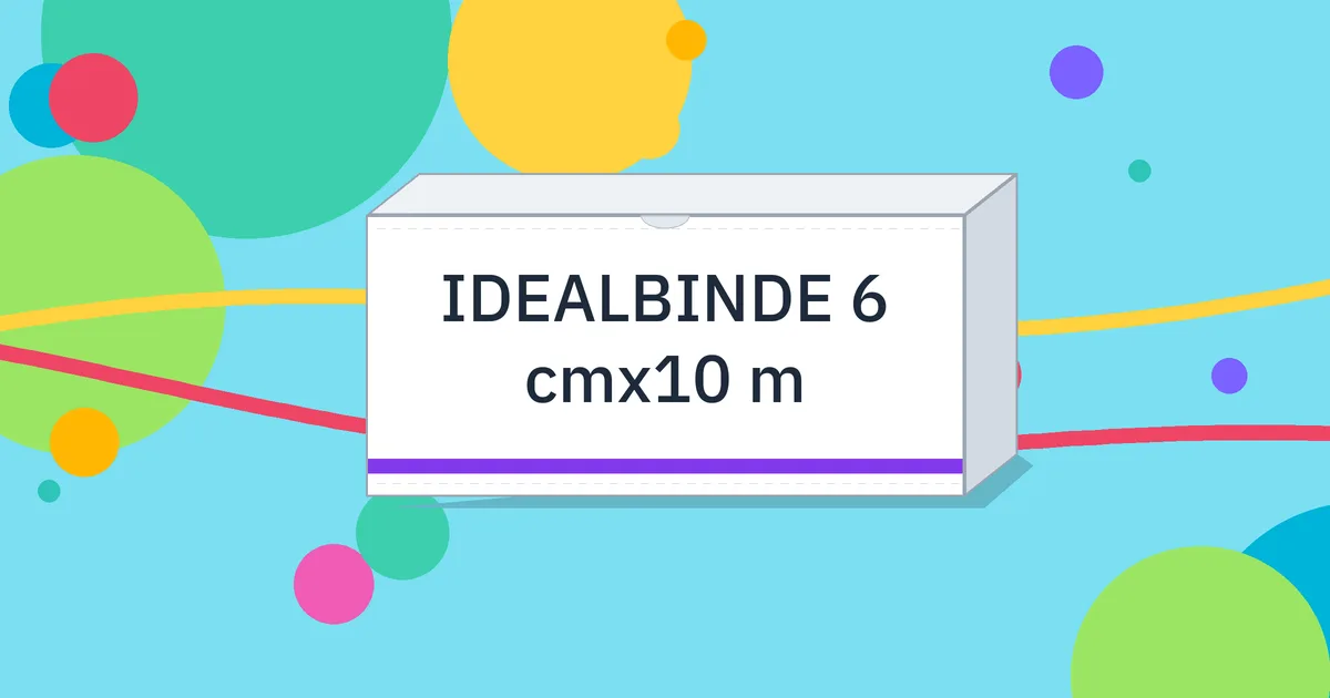Symbolbild: Packung mit der Aufschrift IDEALBINDE 6 cmx10 m (PZN 08858426) – Verfügbarkeit und Bezug in Apotheken in Frankfurt am Main
