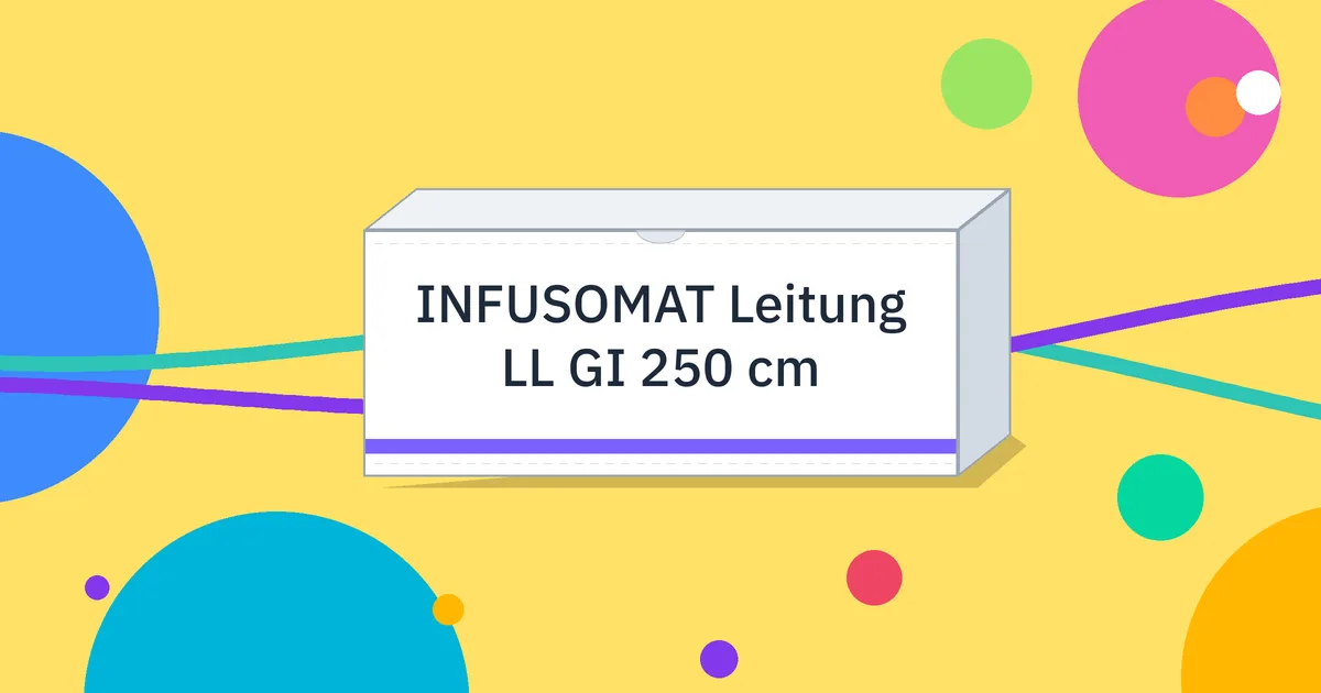 Symbolbild: Packung mit der Aufschrift INFUSOMAT Leitung LL GI 250 cm (PZN 10127517) – Verfügbarkeit und Bezug in Apotheken in Frankfurt am Main