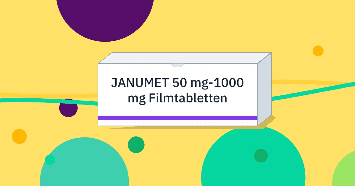 Symbolbild: Packung mit der Aufschrift JANUMET 50 mg-1000 mg Filmtabletten (PZN 19289368) – Verfügbarkeit und Bezug in Apotheken in Frankfurt am Main