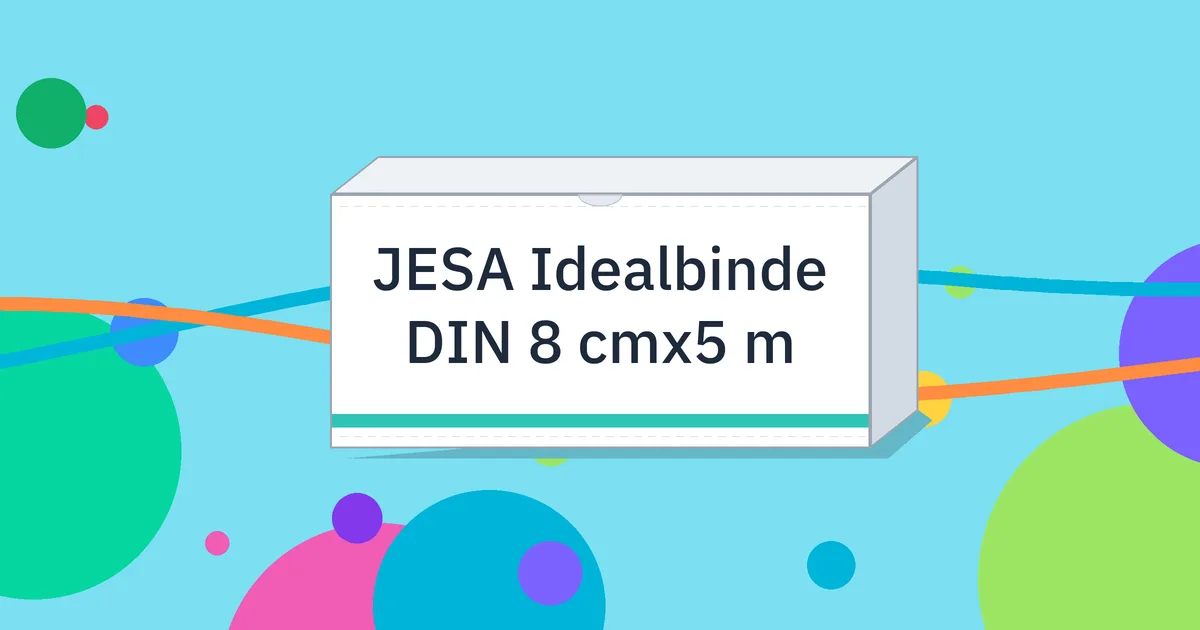 Symbolbild: Packung mit der Aufschrift JESA Idealbinde DIN 8 cmx5 m (PZN 10417327) – Verfügbarkeit und Bezug in Apotheken in Frankfurt am Main
