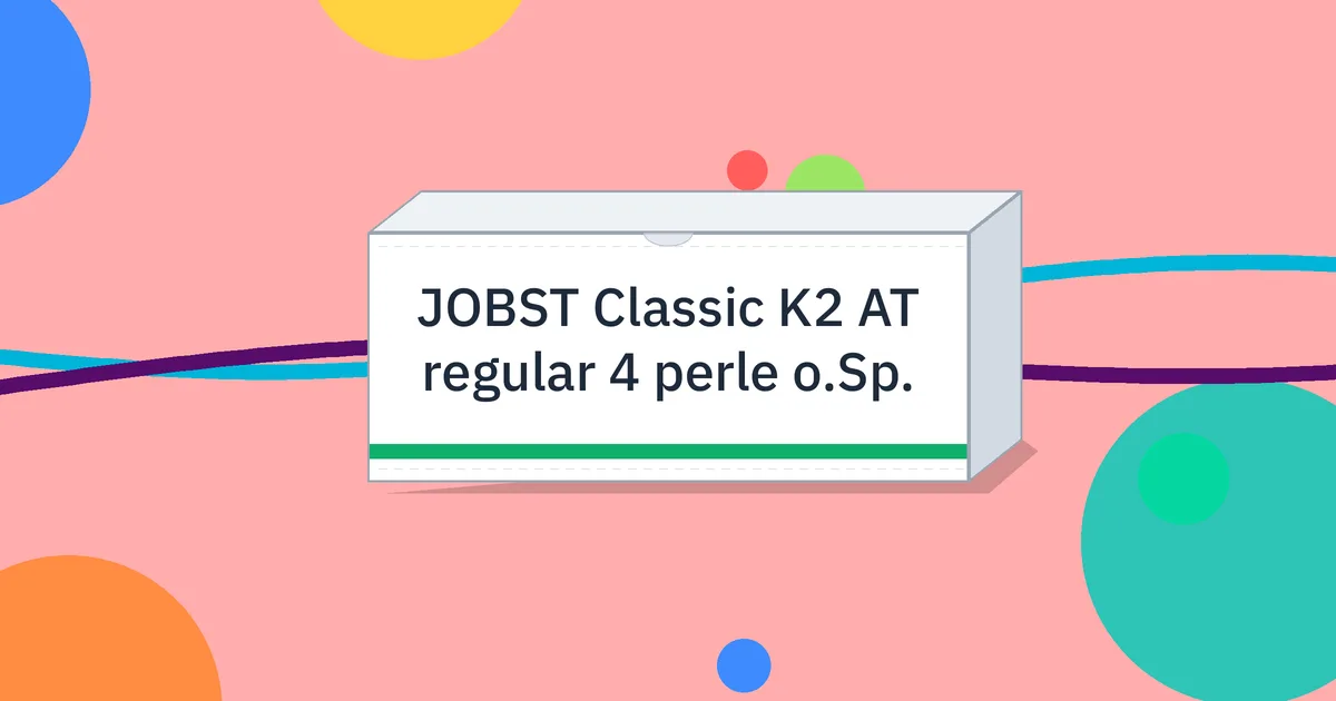 Symbolbild: Packung mit der Aufschrift JOBST Classic K2 AT regular 4 perle o.Sp. (PZN 10728843) – Verfügbarkeit und Bezug in Apotheken in Frankfurt am Main