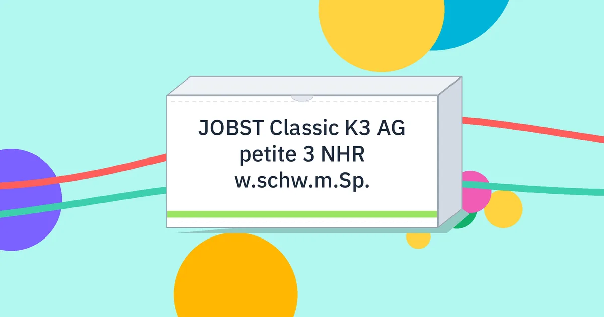 Symbolbild: Packung mit der Aufschrift JOBST Classic K3 AG petite 3 NHR w.schw.m.Sp. (PZN 13072857) – Verfügbarkeit und Bezug in Apotheken in Frankfurt am Main