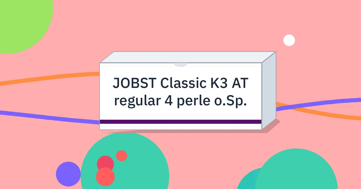 Symbolbild: Packung mit der Aufschrift JOBST Classic K3 AT regular 4 perle o.Sp. (PZN 13078222) – Verfügbarkeit und Bezug in Apotheken in Frankfurt am Main