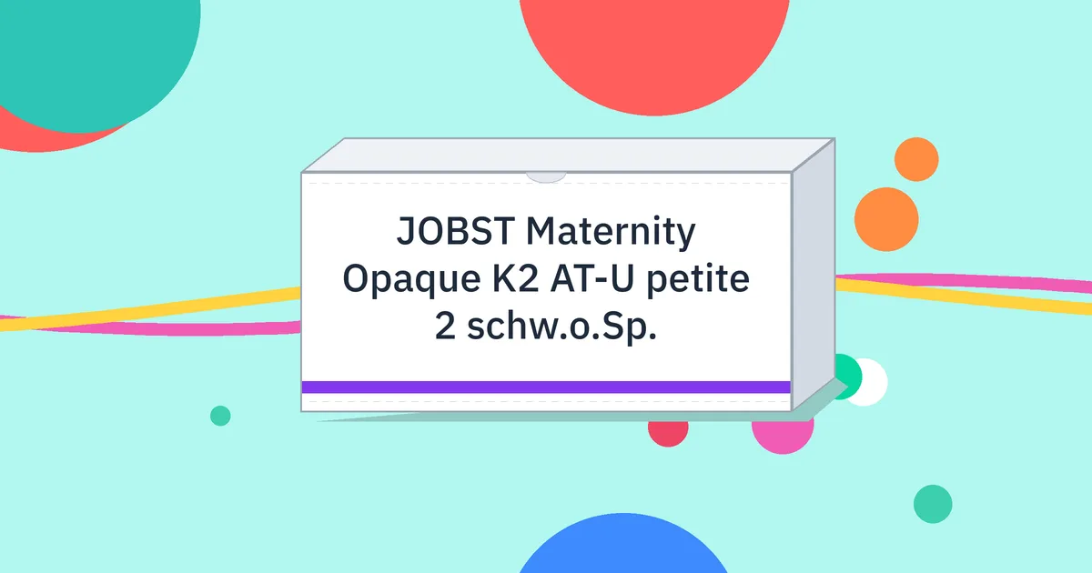 Symbolbild: Packung mit der Aufschrift JOBST Maternity Opaque K2 AT-U petite 2 schw.o.Sp. (PZN 15854127) – Verfügbarkeit und Bezug in Apotheken in Frankfurt am Main