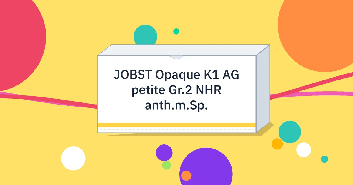 Symbolbild: Packung mit der Aufschrift JOBST Opaque K1 AG petite Gr.2 NHR anth.m.Sp. (PZN 16268271) – Verfügbarkeit und Bezug in Apotheken in Frankfurt am Main