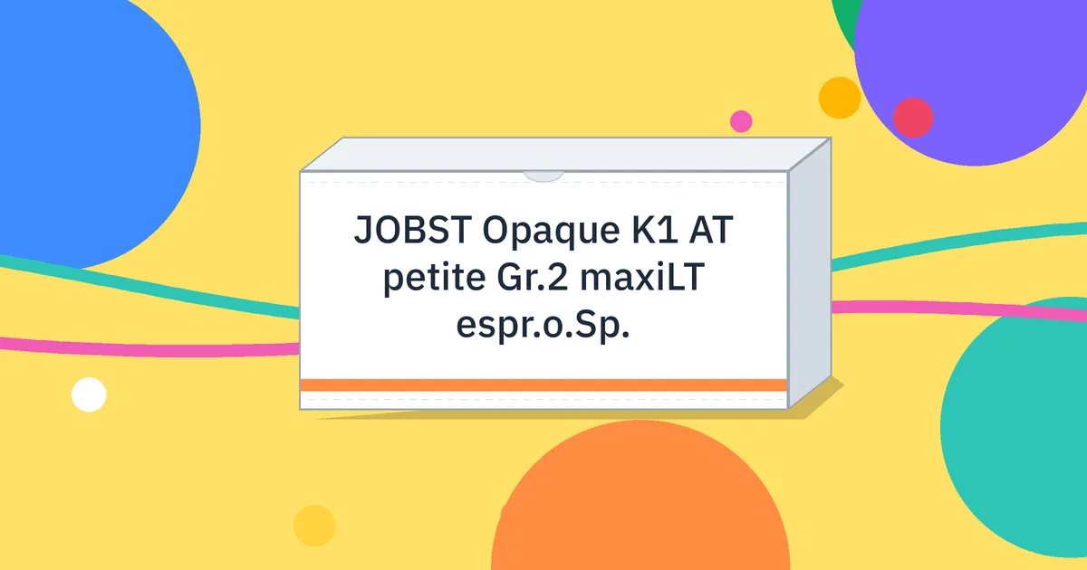 Symbolbild: Packung mit der Aufschrift JOBST Opaque K1 AT petite Gr.2 maxiLT espr.o.Sp. (PZN 16276980) – Verfügbarkeit und Bezug in Apotheken in Frankfurt am Main