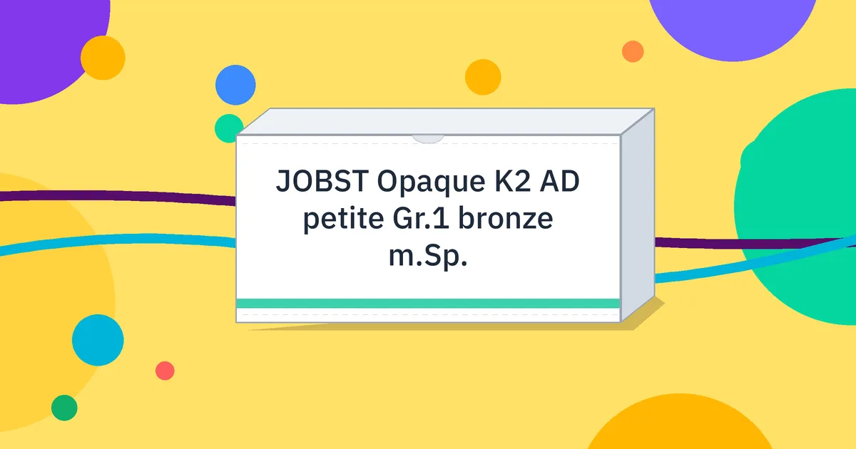 Symbolbild: Packung mit der Aufschrift JOBST Opaque K2 AD petite Gr.1 bronze m.Sp. (PZN 13108495) – Verfügbarkeit und Bezug in Apotheken in Frankfurt am Main