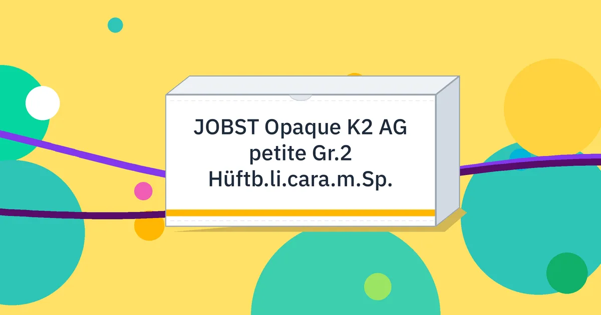 Symbolbild: Packung mit der Aufschrift JOBST Opaque K2 AG petite Gr.2 Hüftb.li.cara.m.Sp. (PZN 13113527) – Verfügbarkeit und Bezug in Apotheken in Frankfurt am Main