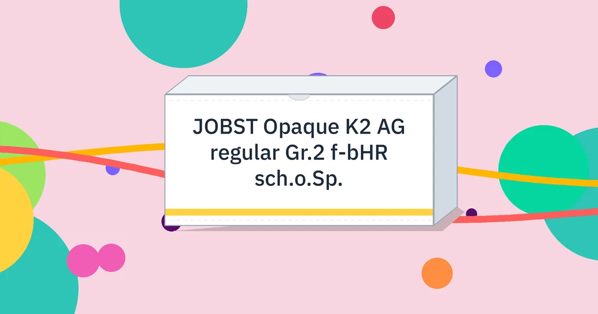 Symbolbild: Packung mit der Aufschrift JOBST Opaque K2 AG regular Gr.2 f-bHR sch.o.Sp. (PZN 11253922) – Verfügbarkeit und Bezug in Apotheken in Frankfurt am Main