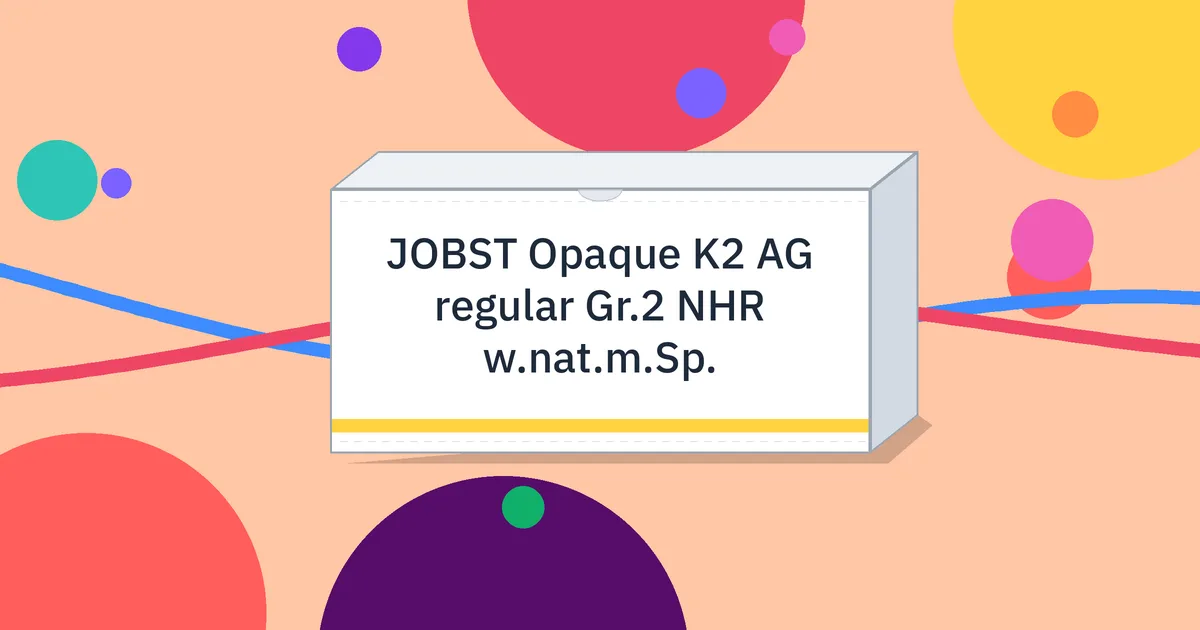 Symbolbild: Packung mit der Aufschrift JOBST Opaque K2 AG regular Gr.2 NHR w.nat.m.Sp. (PZN 11253767) – Verfügbarkeit und Bezug in Apotheken in Frankfurt am Main