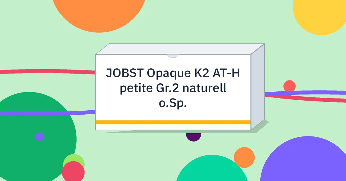 Symbolbild: Packung mit der Aufschrift JOBST Opaque K2 AT-H petite Gr.2 naturell o.Sp. (PZN 10724526) – Verfügbarkeit und Bezug in Apotheken in Frankfurt am Main