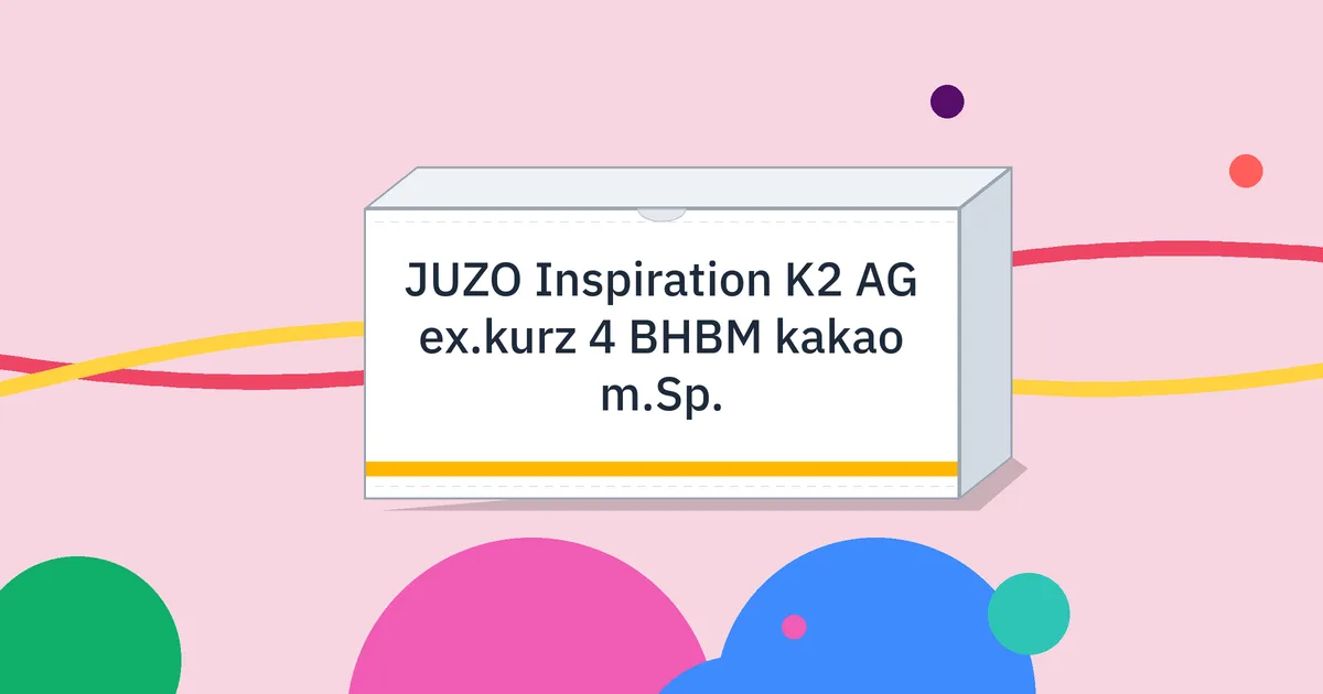 Symbolbild: Packung mit der Aufschrift JUZO Inspiration K2 AG ex.kurz 4 BHBM kakao m.Sp. (PZN 14876397) – Verfügbarkeit und Bezug in Apotheken in Frankfurt am Main