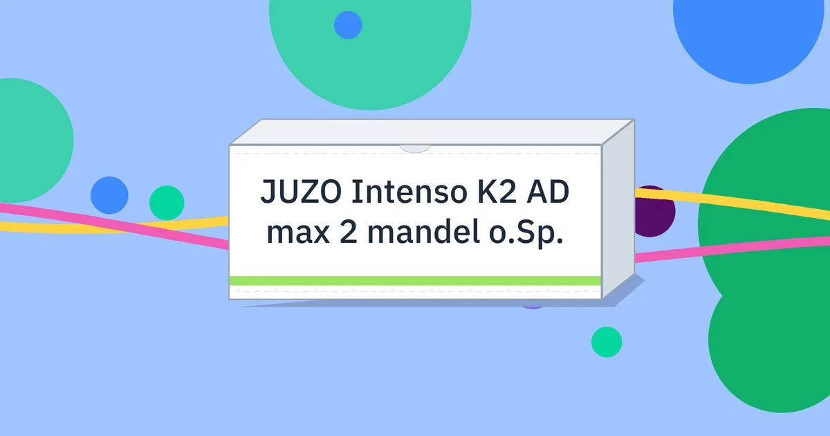 Symbolbild: Packung mit der Aufschrift JUZO Intenso K2 AD max 2 mandel o.Sp. (PZN 18619906) – Verfügbarkeit und Bezug in Apotheken in Frankfurt am Main
