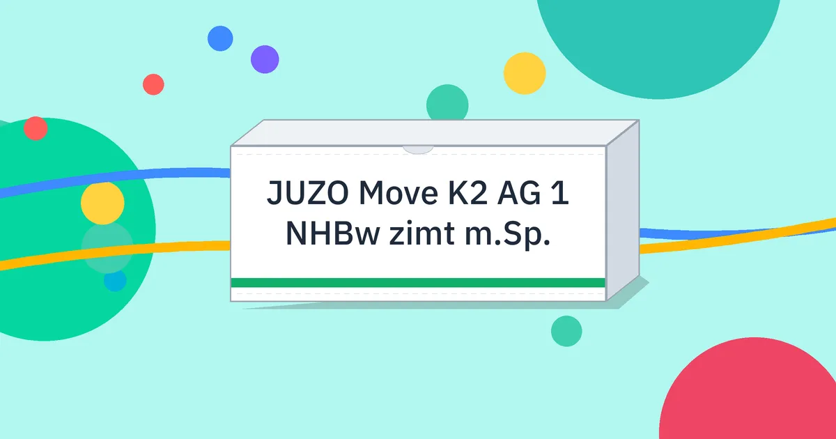 Symbolbild: Packung mit der Aufschrift JUZO Move K2 AG 1 NHBw zimt m.Sp. (PZN 18523075) – Verfügbarkeit und Bezug in Apotheken in Frankfurt am Main