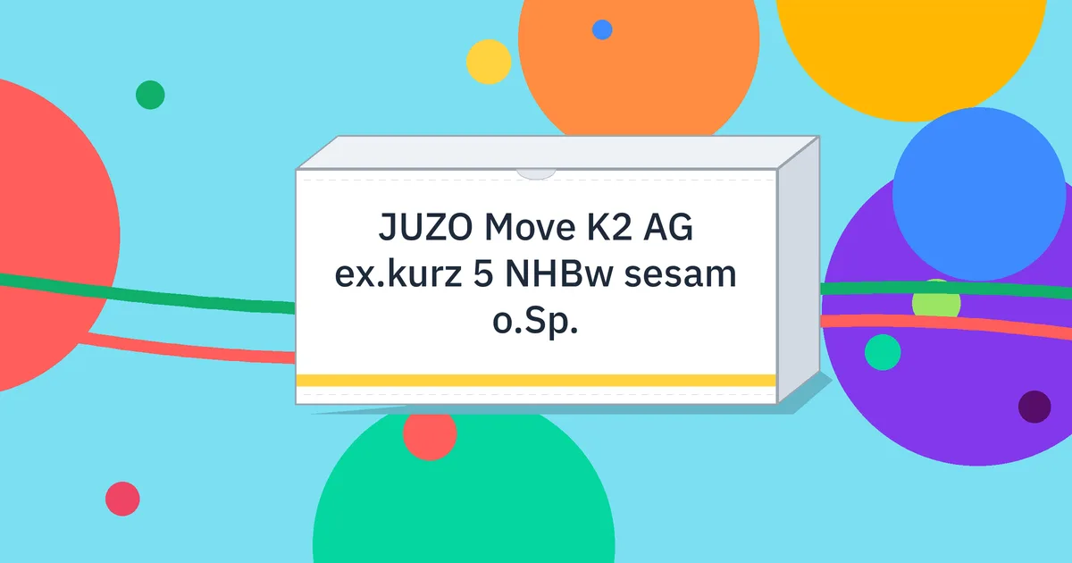 Symbolbild: Packung mit der Aufschrift JUZO Move K2 AG ex.kurz 5 NHBw sesam o.Sp. (PZN 18533085) – Verfügbarkeit und Bezug in Apotheken in Frankfurt am Main