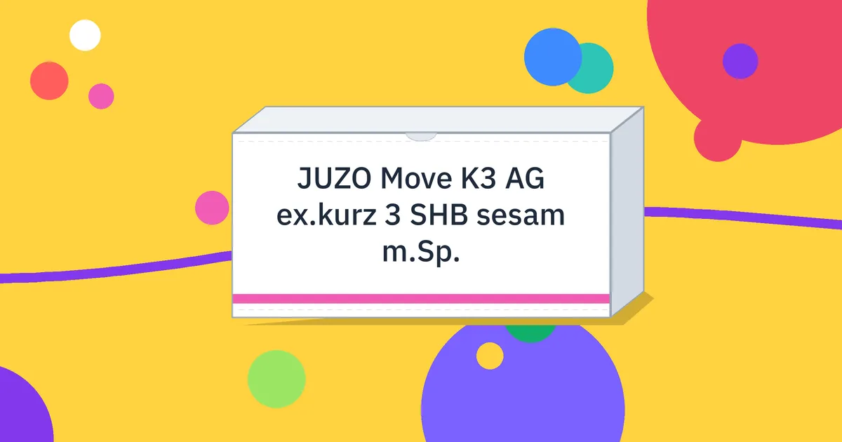 Symbolbild: Packung mit der Aufschrift JUZO Move K3 AG ex.kurz 3 SHB sesam m.Sp. (PZN 18583367) – Verfügbarkeit und Bezug in Apotheken in Frankfurt am Main
