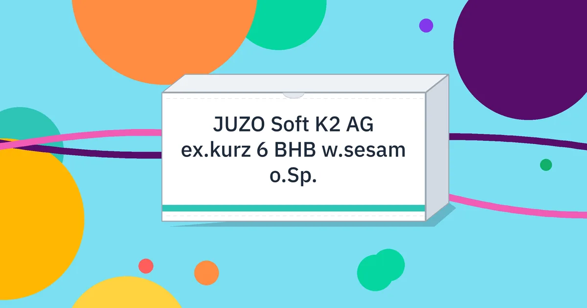 Symbolbild: Packung mit der Aufschrift JUZO Soft K2 AG ex.kurz 6 BHB w.sesam o.Sp. (PZN 14844055) – Verfügbarkeit und Bezug in Apotheken in Frankfurt am Main
