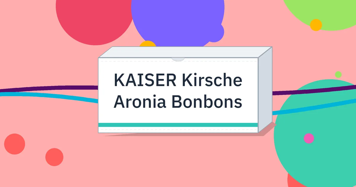 Symbolbild: Packung mit der Aufschrift KAISER Kirsche Aronia Bonbons (PZN 18242488) – Verfügbarkeit und Bezug in Apotheken in Frankfurt am Main