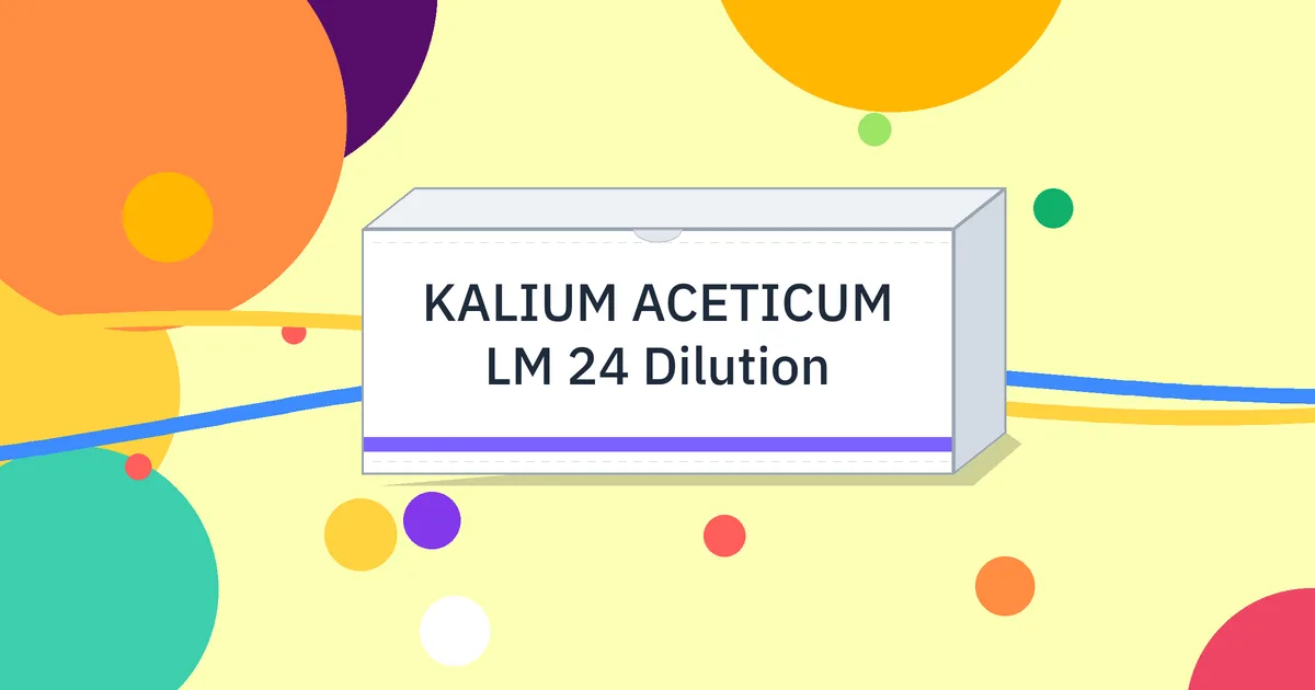 Symbolbild: Packung mit der Aufschrift KALIUM ACETICUM LM 24 Dilution (PZN 12916721) – Verfügbarkeit und Bezug in Apotheken in Frankfurt am Main