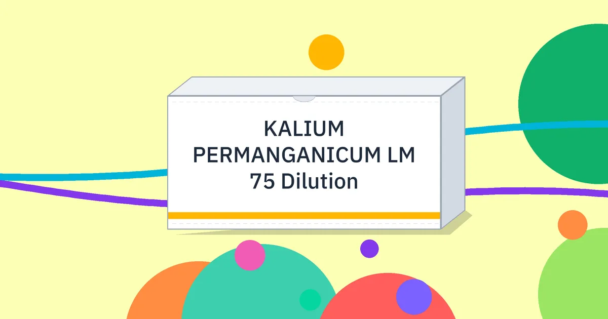 Symbolbild: Packung mit der Aufschrift KALIUM PERMANGANICUM LM 75 Dilution (PZN 12924399) – Verfügbarkeit und Bezug in Apotheken in Frankfurt am Main