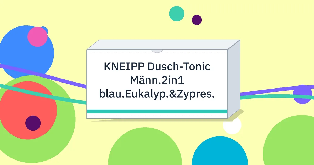 Symbolbild: Packung mit der Aufschrift KNEIPP Dusch-Tonic Männ.2in1 blau.Eukalyp.&Zypres. (PZN 13898480) – Verfügbarkeit und Bezug in Apotheken in Frankfurt am Main