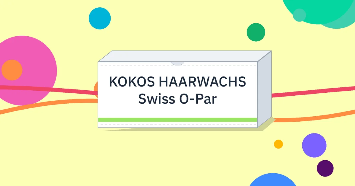 Symbolbild: Packung mit der Aufschrift KOKOS HAARWACHS Swiss O-Par (PZN 12360933) – Verfügbarkeit und Bezug in Apotheken in Frankfurt am Main