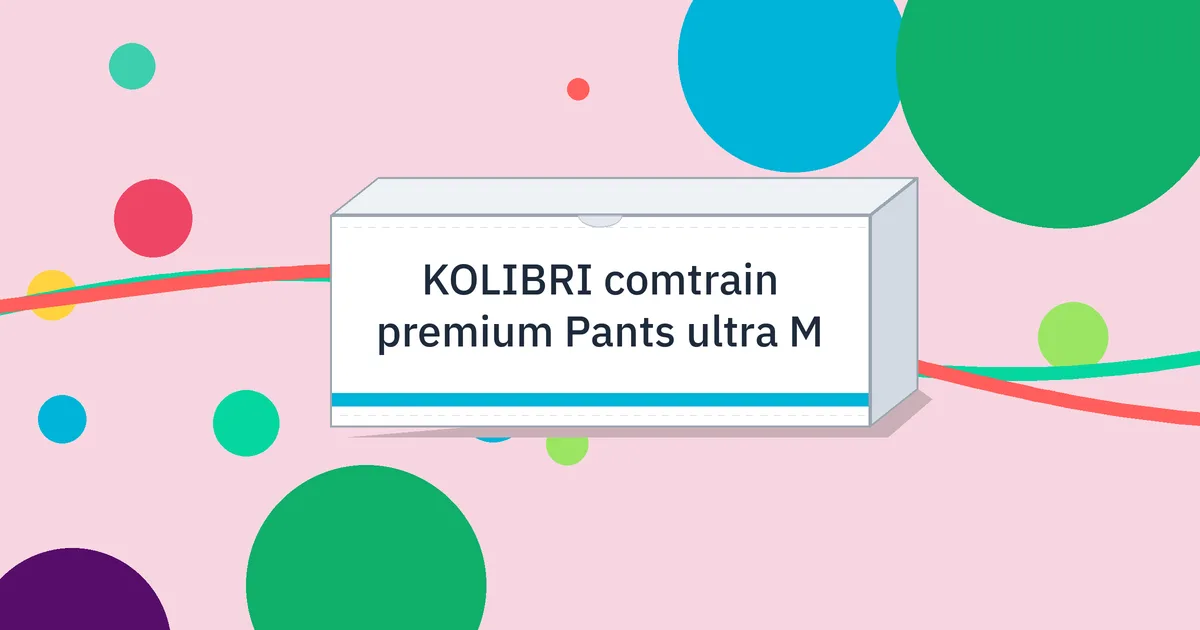 Symbolbild: Packung mit der Aufschrift KOLIBRI comtrain premium Pants ultra M (PZN 15427566) – Verfügbarkeit und Bezug in Apotheken in Frankfurt am Main