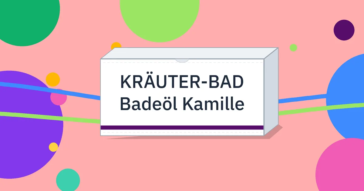 Symbolbild: Packung mit der Aufschrift KRÄUTER-BAD Badeöl Kamille (PZN 14263128) – Verfügbarkeit und Bezug in Apotheken in Frankfurt am Main
