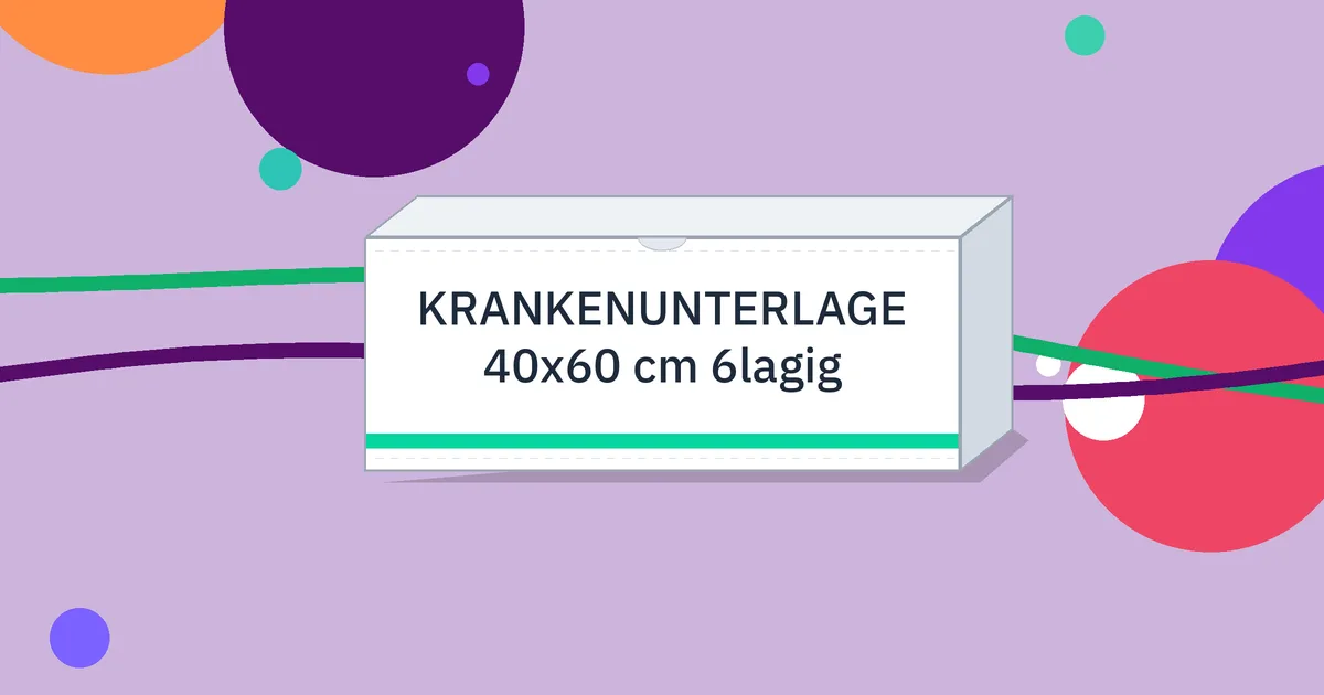 Symbolbild: Packung mit der Aufschrift KRANKENUNTERLAGE 40x60 cm 6lagig (PZN 00527492) – Verfügbarkeit und Bezug in Apotheken in Frankfurt am Main