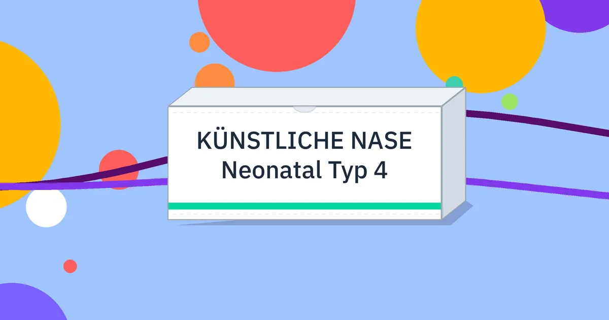 Symbolbild: Packung mit der Aufschrift KÜNSTLICHE NASE Neonatal Typ 4 (PZN 00212995) – Verfügbarkeit und Bezug in Apotheken in Frankfurt am Main