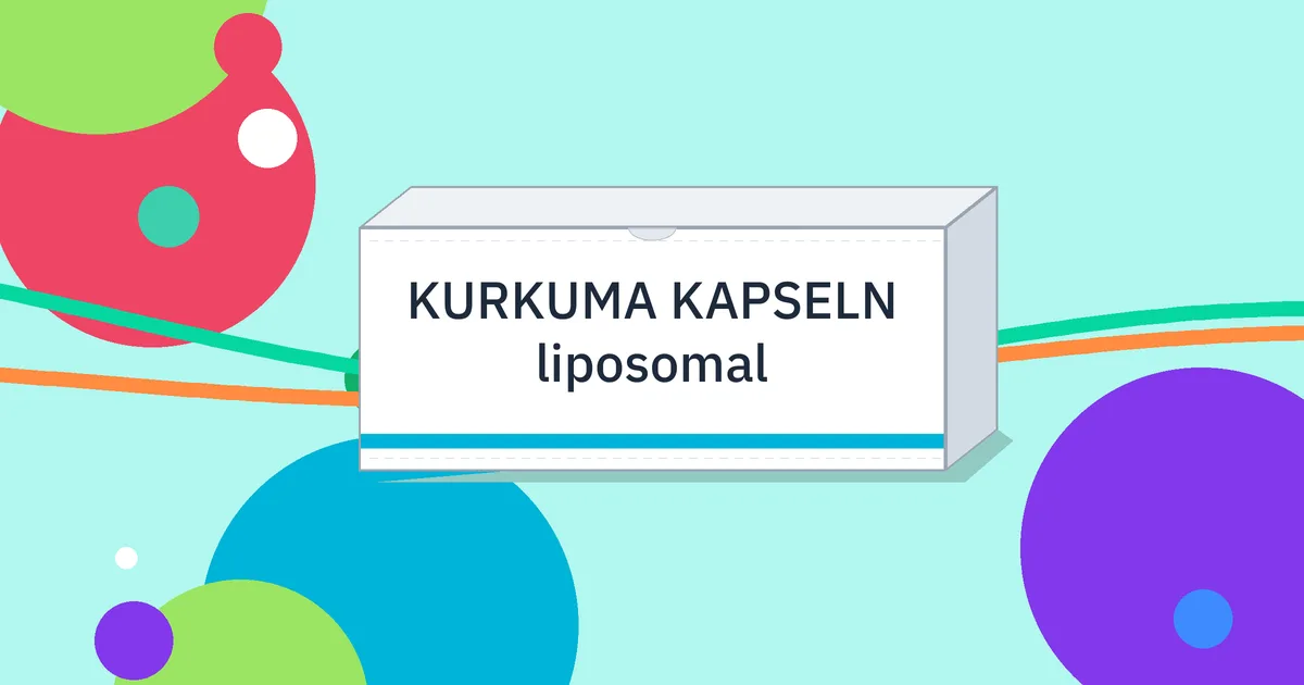 Symbolbild: Packung mit der Aufschrift KURKUMA KAPSELN liposomal (PZN 18390355) – Verfügbarkeit und Bezug in Apotheken in Frankfurt am Main