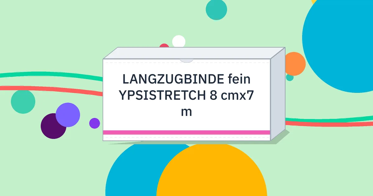 Symbolbild: Packung mit der Aufschrift LANGZUGBINDE fein YPSISTRETCH 8 cmx7 m (PZN 06139101) – Verfügbarkeit und Bezug in Apotheken in Frankfurt am Main