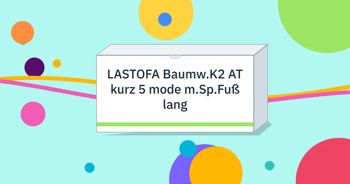 Symbolbild: Packung mit der Aufschrift LASTOFA Baumw.K2 AT kurz 5 mode m.Sp.Fuß lang (PZN 01951341) – Verfügbarkeit und Bezug in Apotheken in Frankfurt am Main